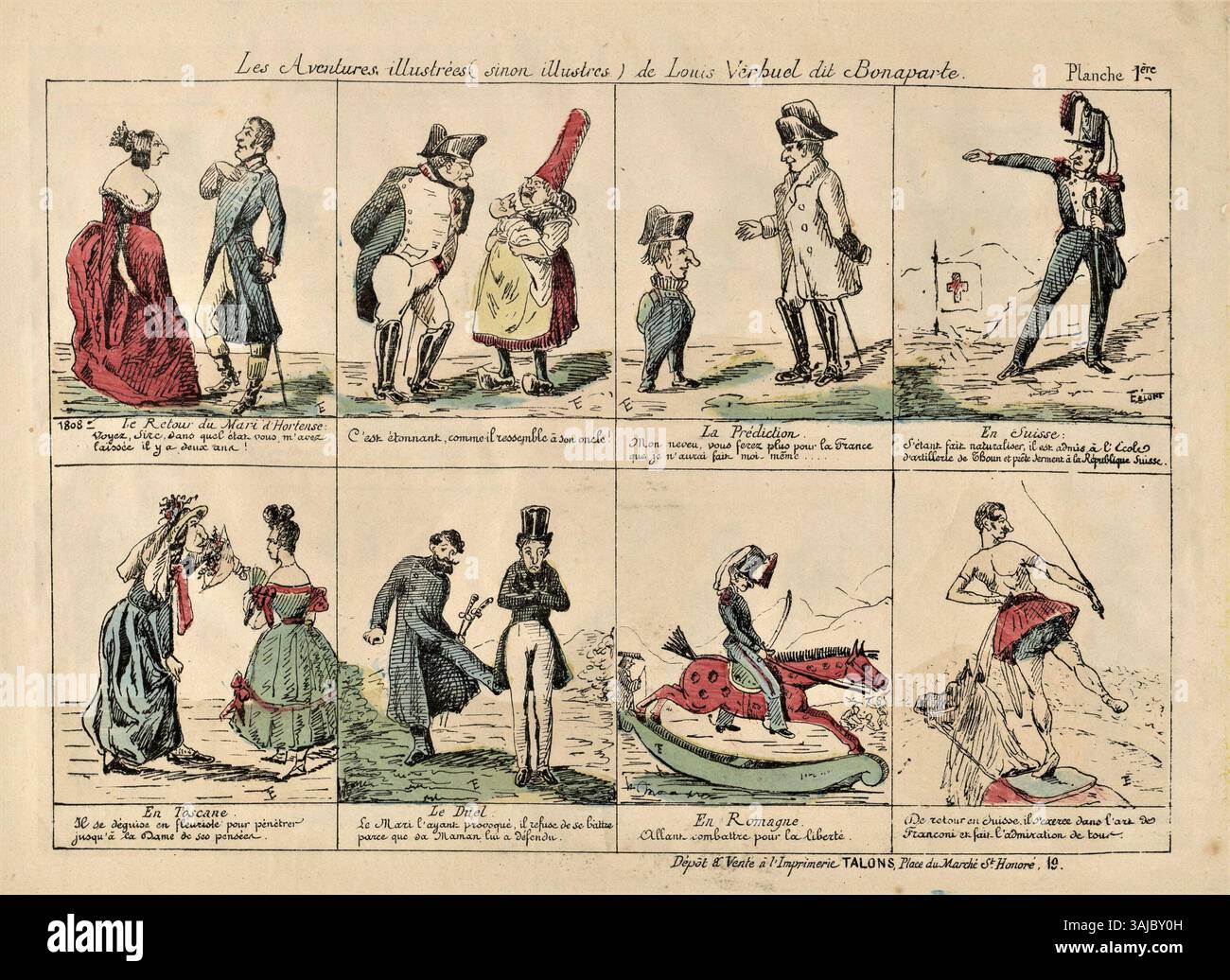 This 1870 engraving depicts caricatures of Napoleon III, part of a ...