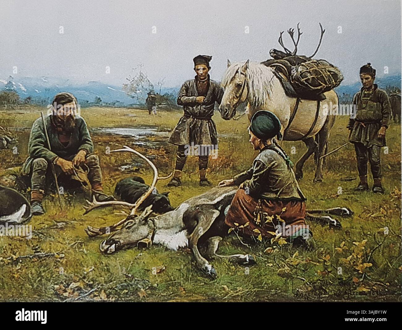 'The Sami Camp in Gleen' is a painting by Johan Tirén, depicting a ...