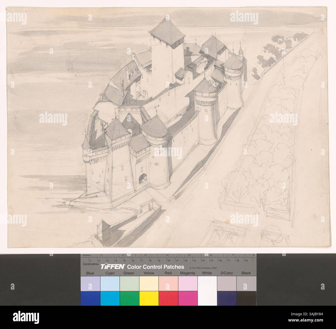 This drawing by Johann Rudolf Rahn from 1860-1886 presents a northeast ...