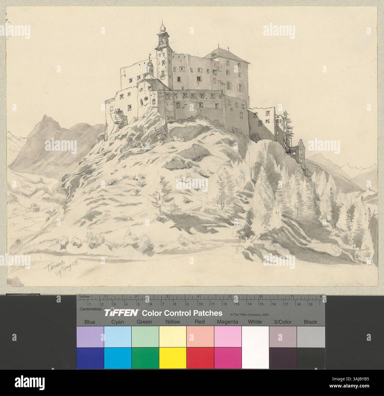 This 1904 illustration by Johann Rudolf Rahn presents an exterior view ...