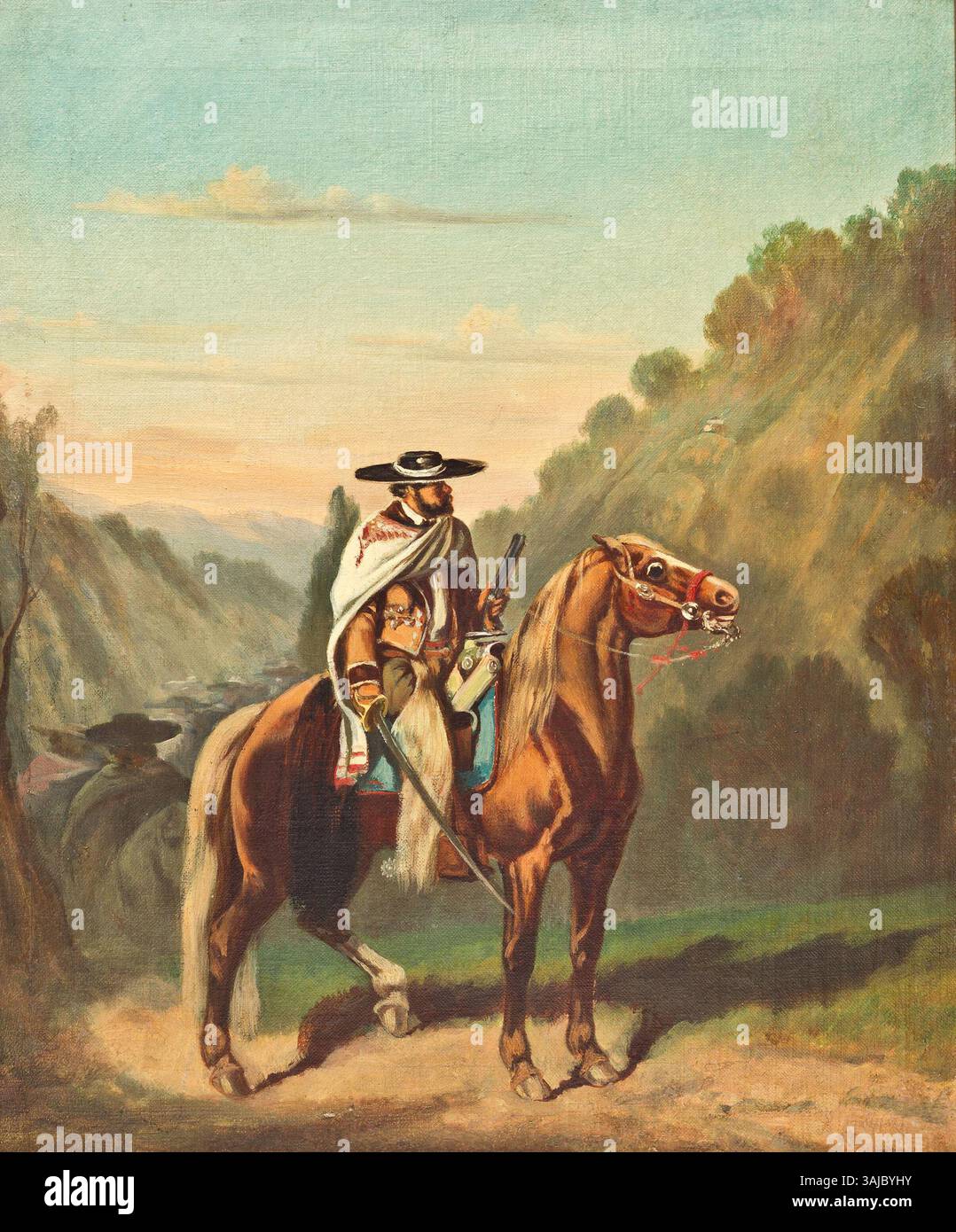 This 19th-century painting depicts a Chinaco, a Mexican revolutionary ...