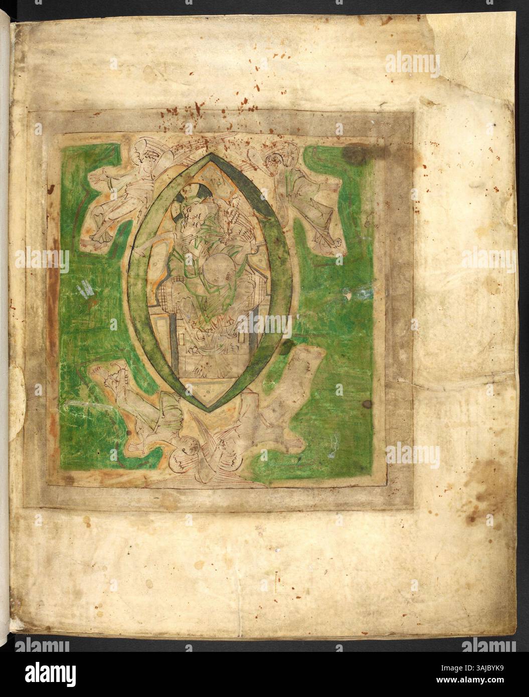 This illuminated manuscript page from the *Psautier Harley* (circa 1000 ...
