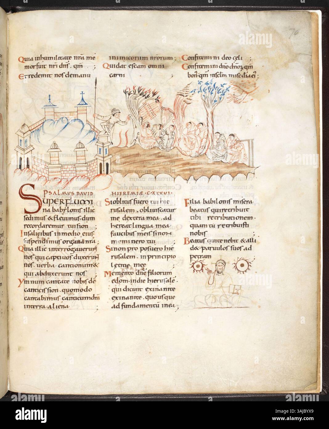 This illuminated manuscript, the Harley Psalter, dates from circa 1000 ...