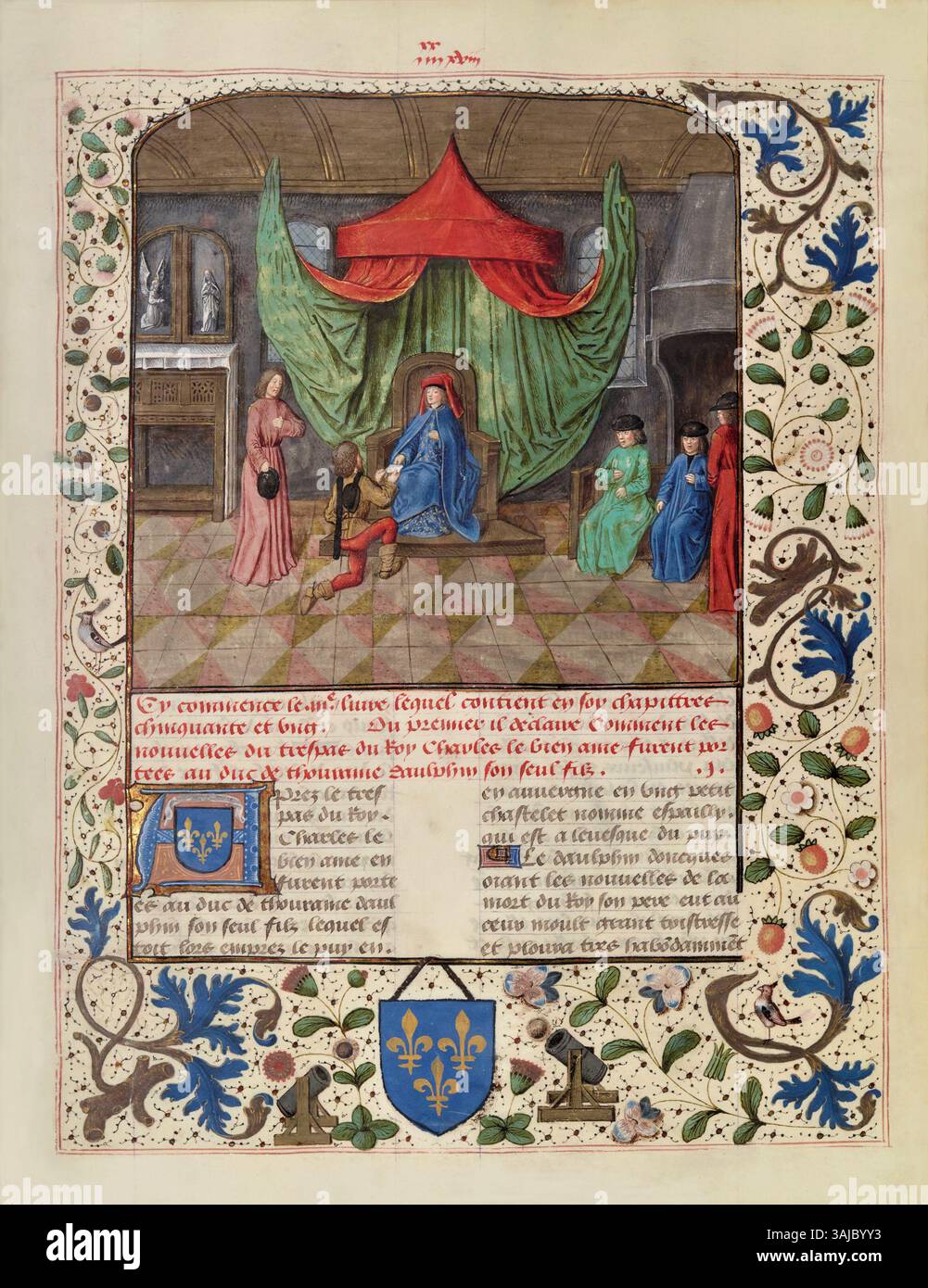 This 15th-century illumination from the 'Chroniques d'Angleterre' by ...