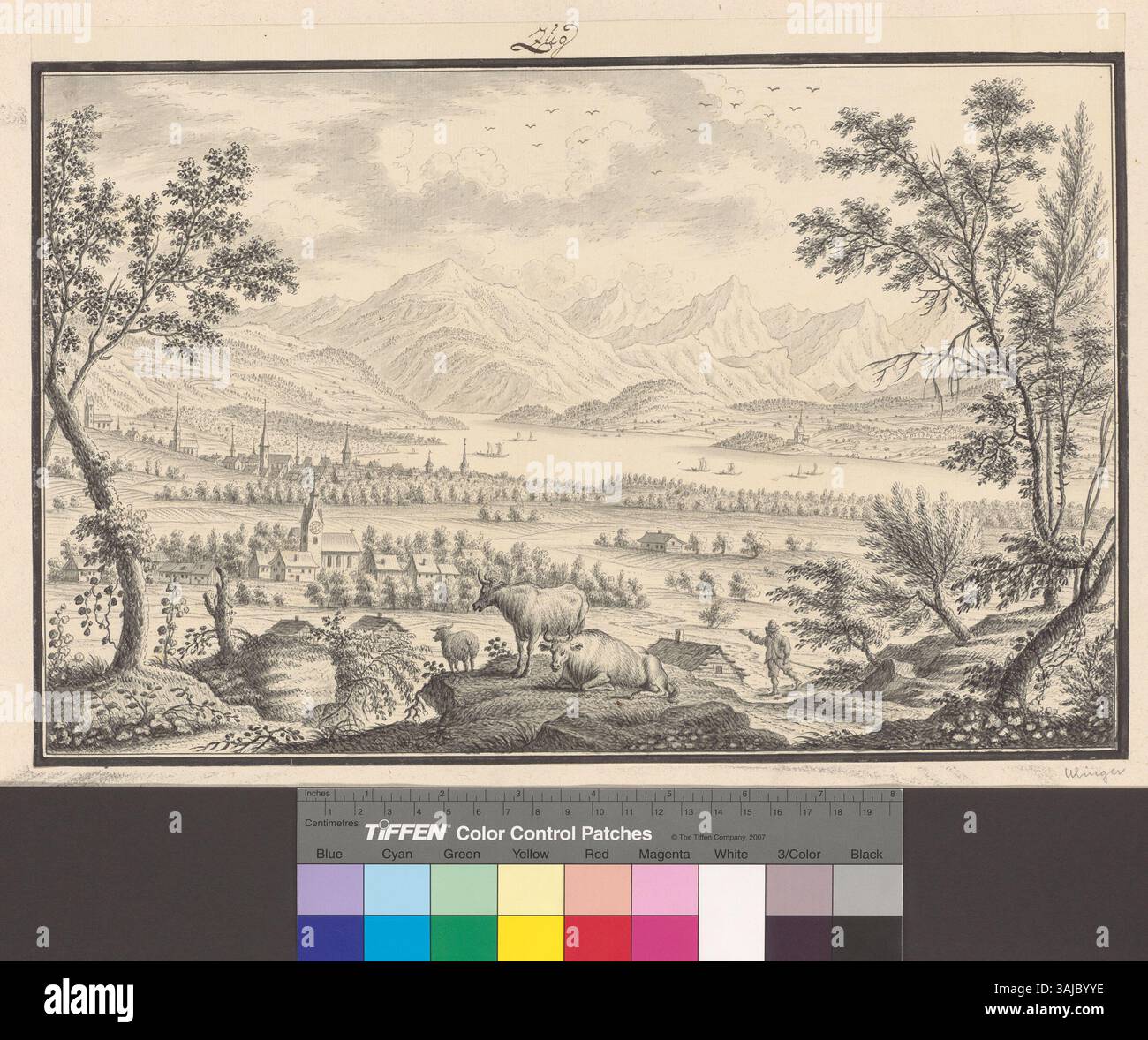 A drawing by Johann Caspar Ulinger, created between 1720 and 1768 ...