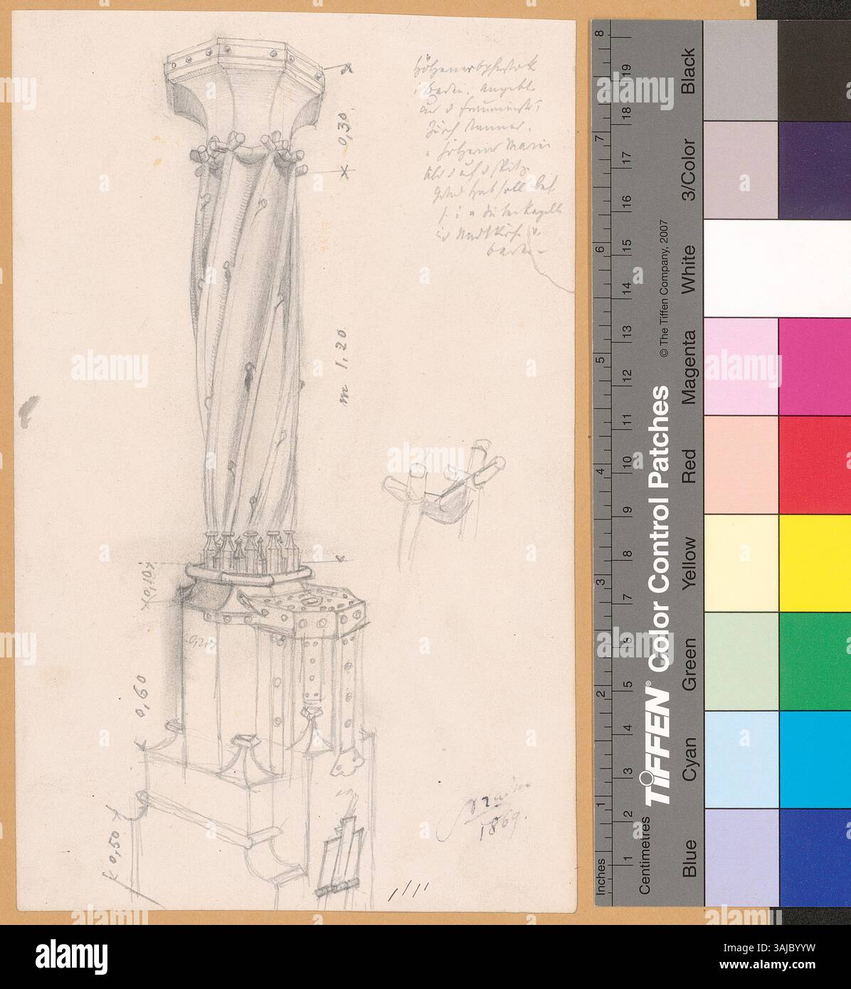 This 1869 drawing by Johann Rudolf Rahn depicts a wooden alms box, said ...