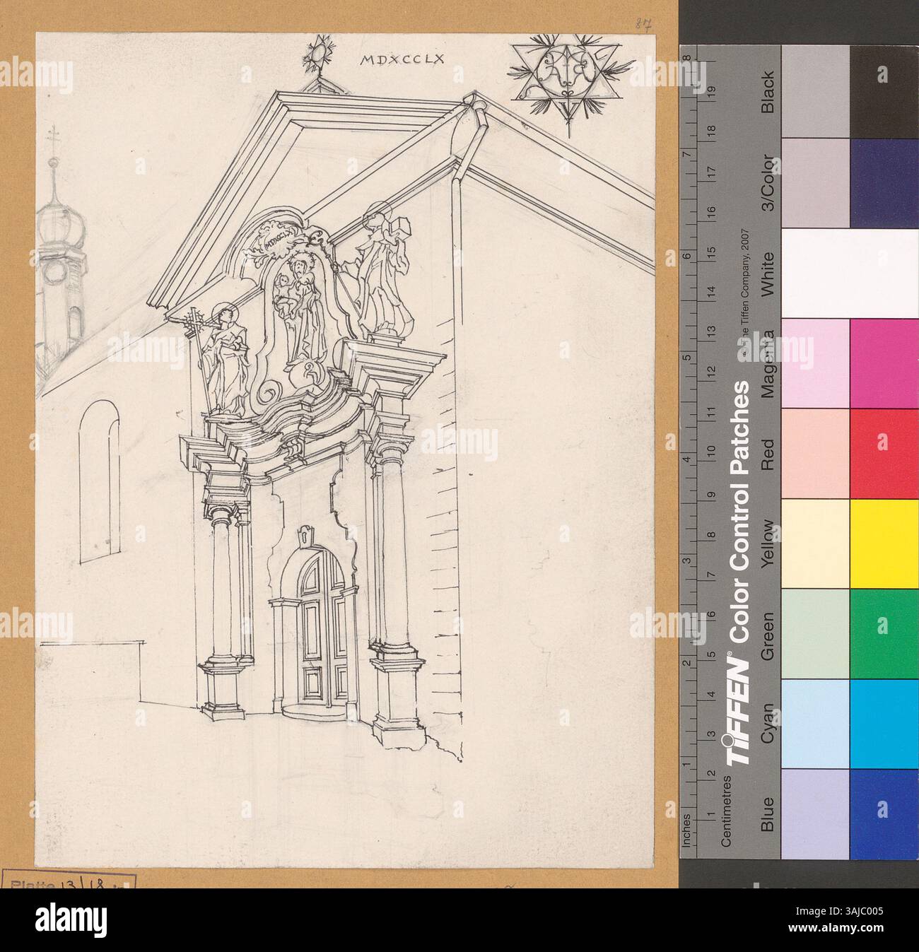 The image shows the Baroque portal leading to the church vestibule of ...