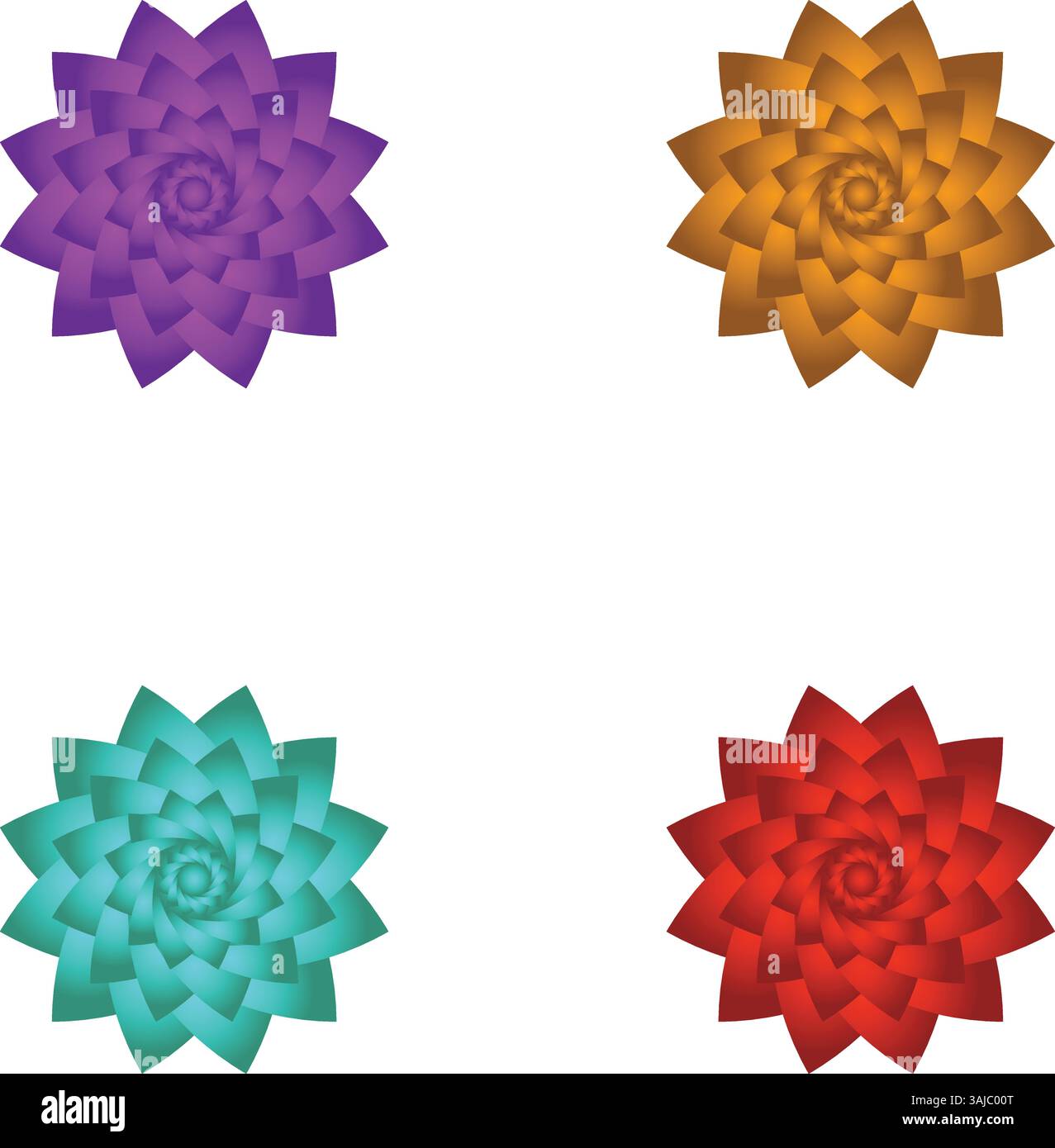 Colorful Glowing Floral Elements on Transparent Background – Abstract ...