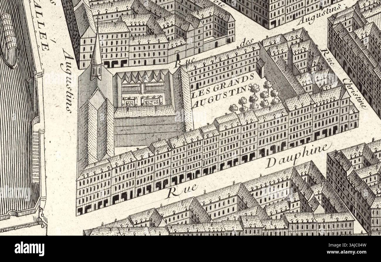 The *Couvent des Grands Augustins*, as seen on the 1739 Turgot map of ...