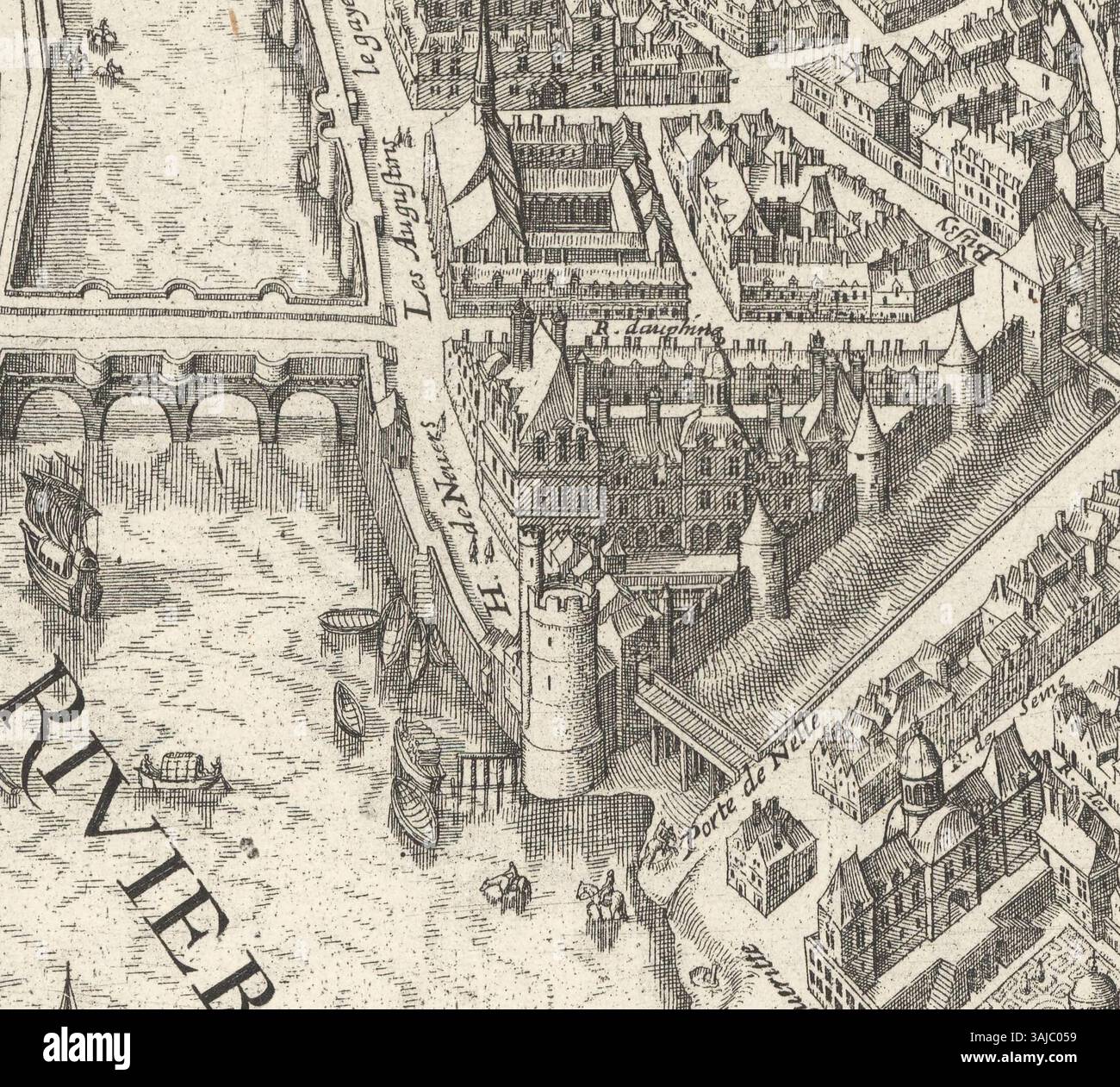 Matthäus Merian’s 1615 map of Paris includes the Hôtel de Nevers ...