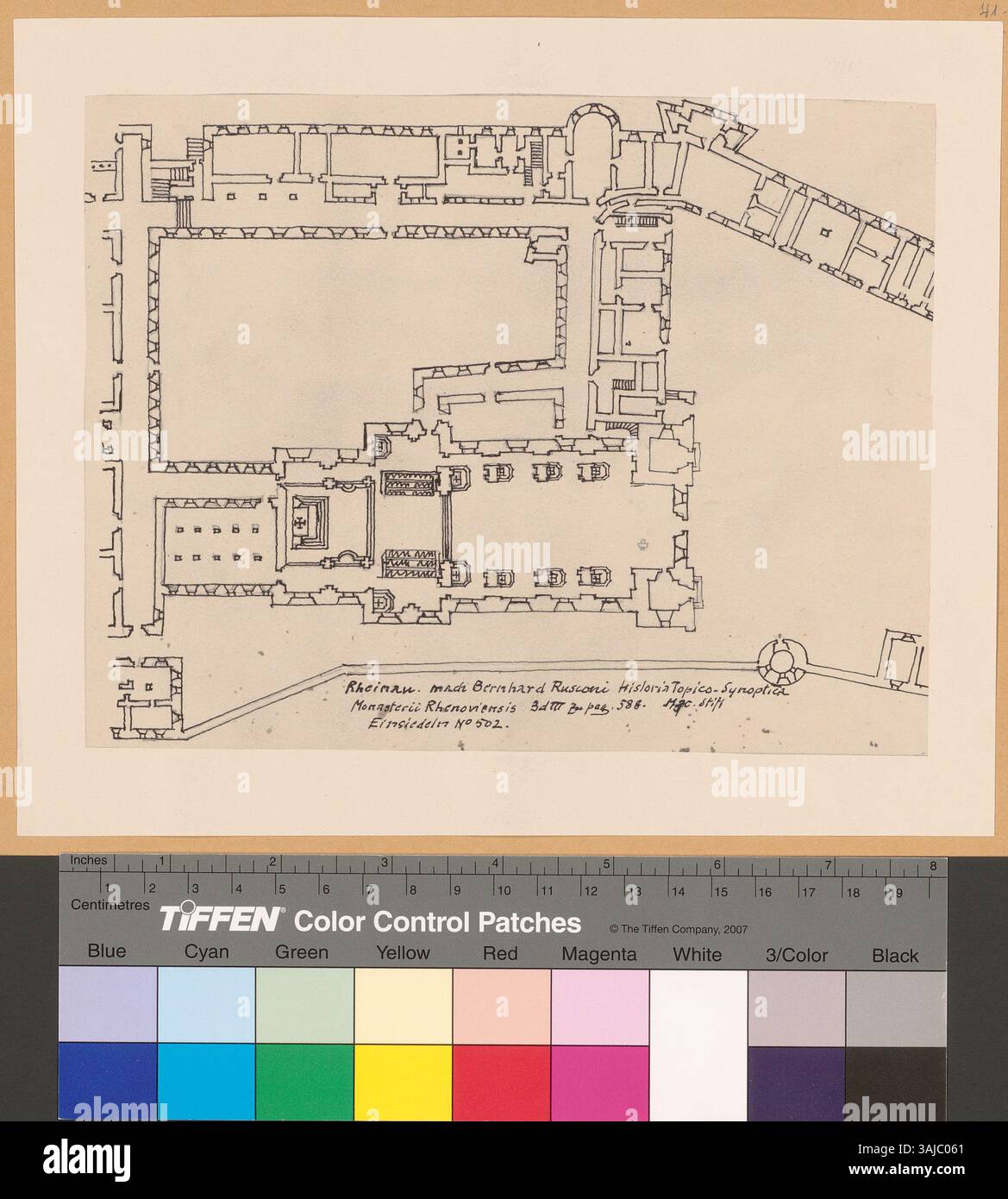 This image by Johann Rudolf Rahn depicts a portion of the floor plan of ...
