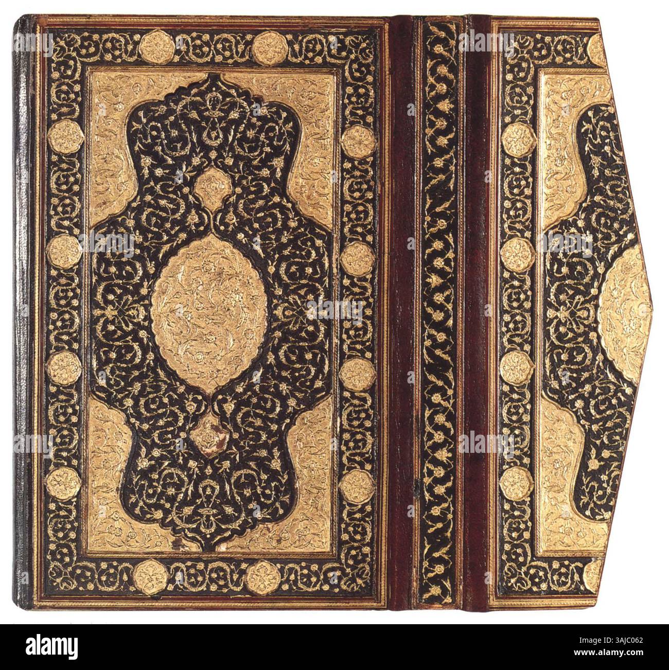 Stamped and gilded leather binding from the 'Divan-i Muhibbi', a ...