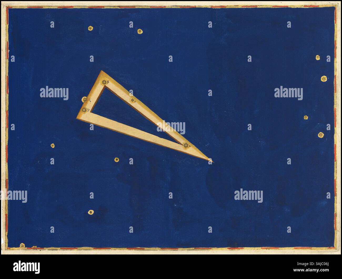 Johann Bayer's 1624 depiction of the Triangulum constellation from his ...