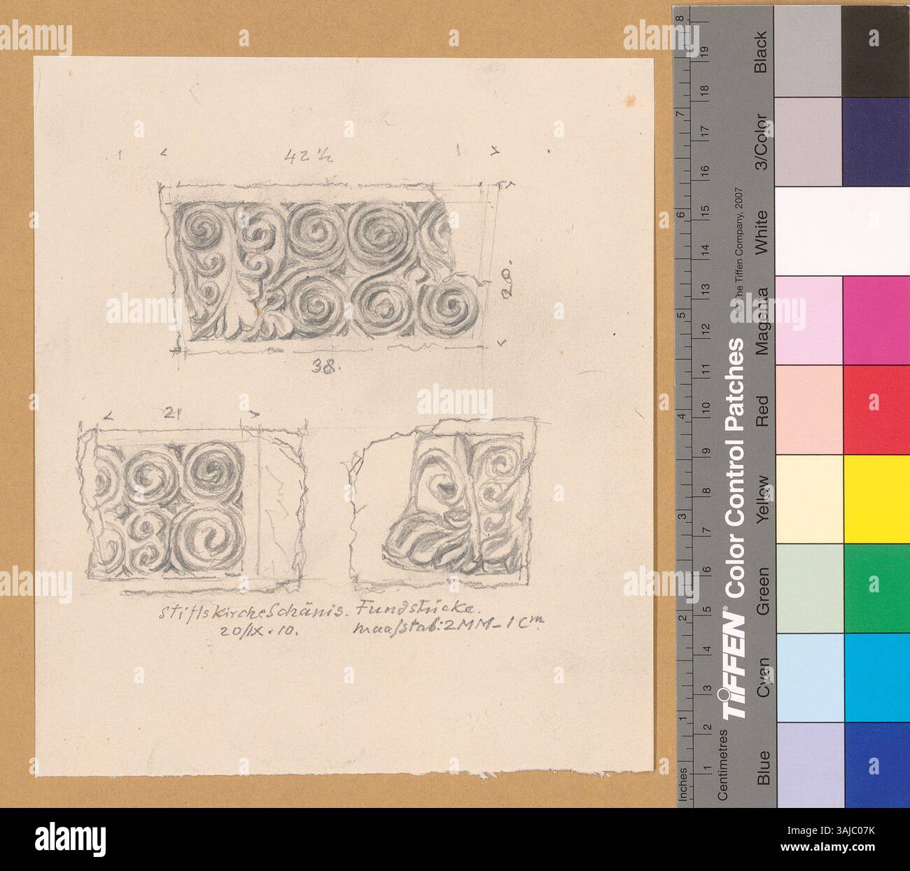 This 1910 drawing by Johann Rudolf Rahn depicts fragments of a ...