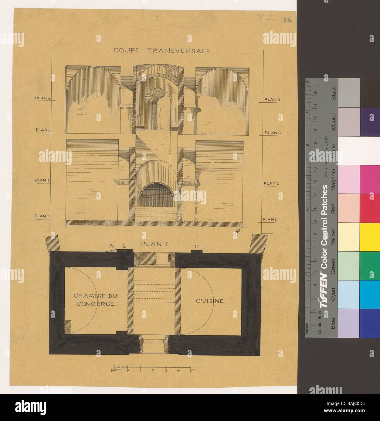 This diagram illustrates a cross-sectional view (top) and floor plan ...