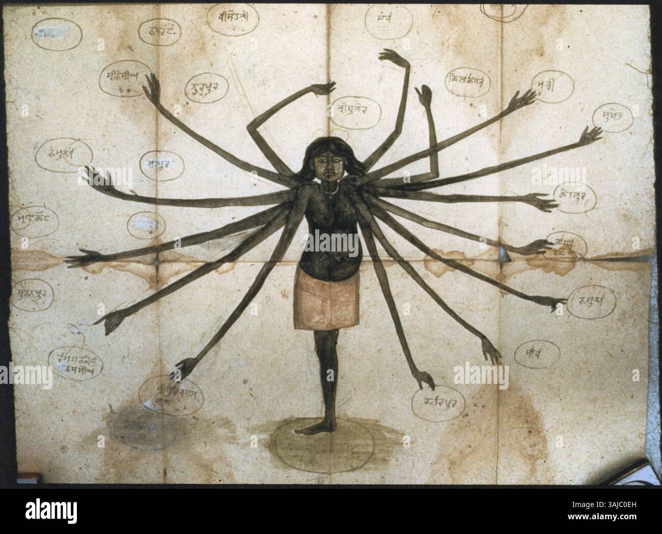 This 1780 Pahari painting depicts the Devi diagram of Pandit Seu's ...