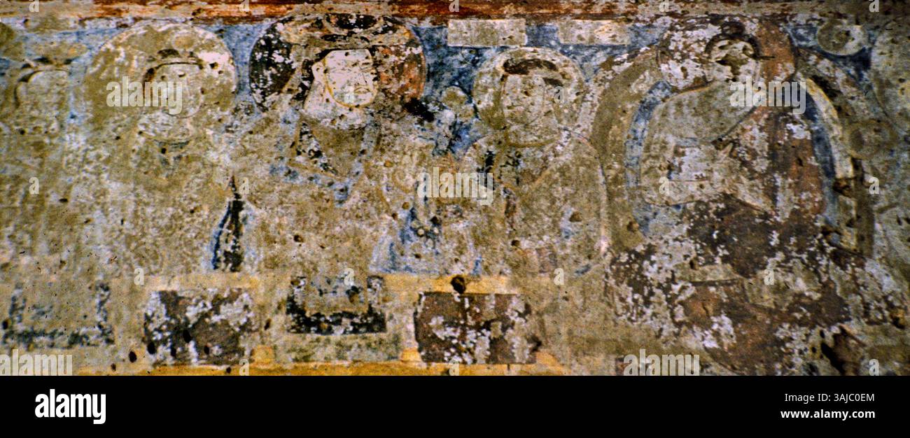 The Hephthalite donors' depiction on the ceiling of the 38-meter Buddha ...