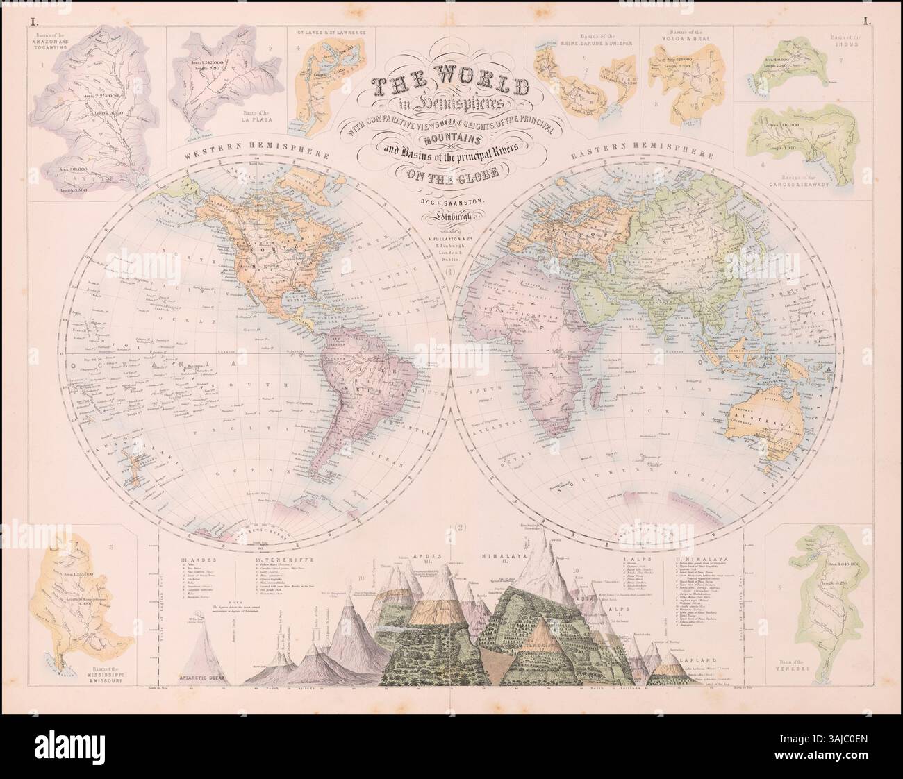 This 1849 map by Archibald Fullarton & Co. presents the world in ...