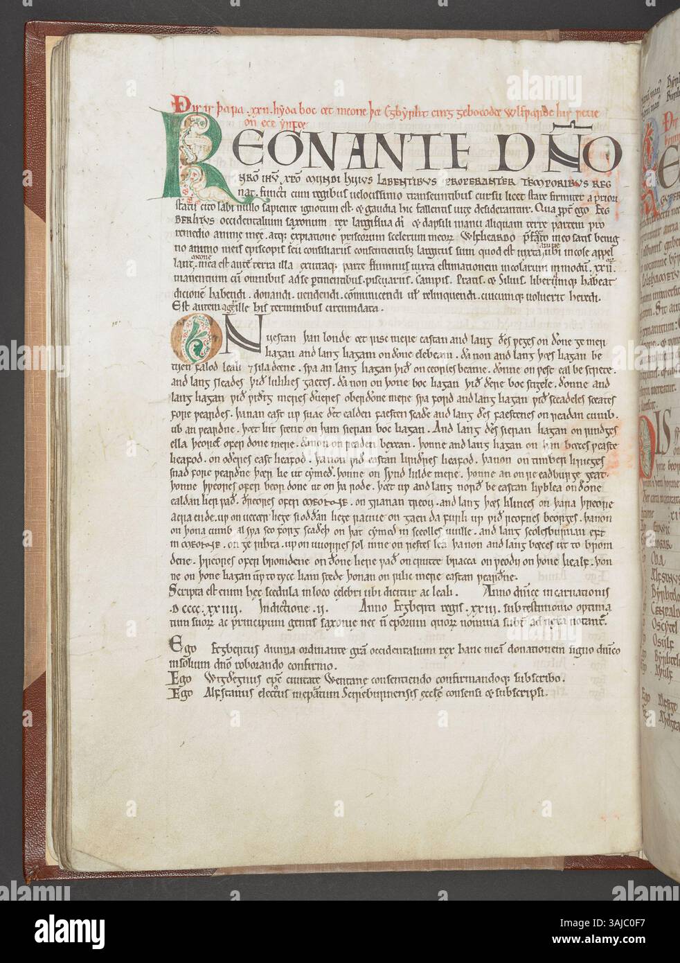 A manuscript page from the Codex Wintoniensis, part of the St Swithun ...