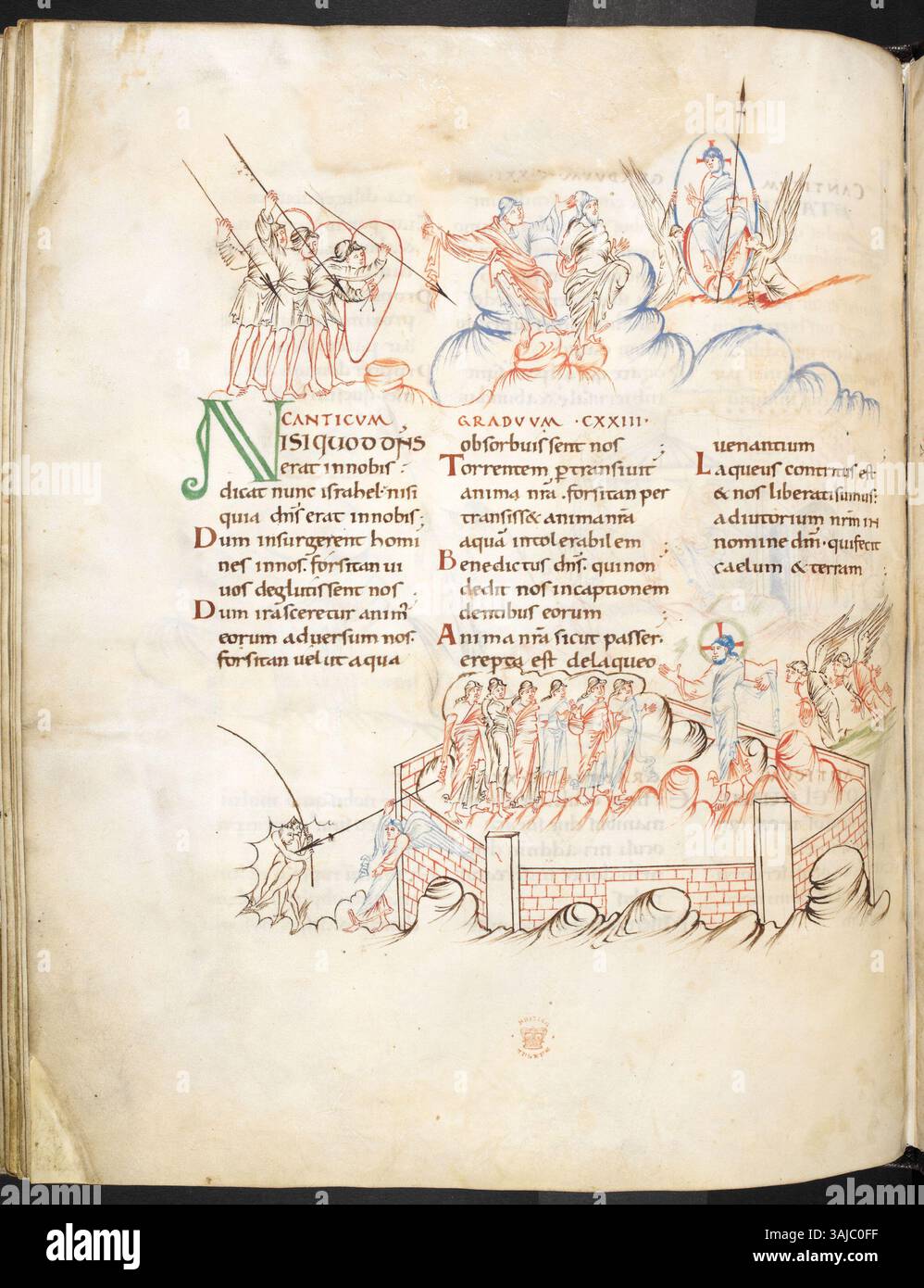 Harley ms 603 f065v, a page from the Psalter illuminated around 1000 ...