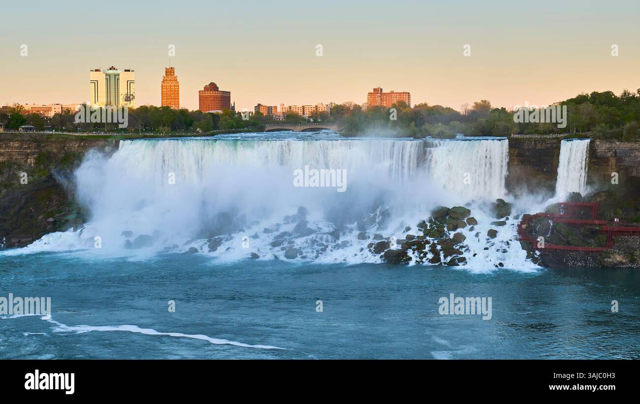 This is a photo of the American Falls and Bridal Veil Falls, two of the ...