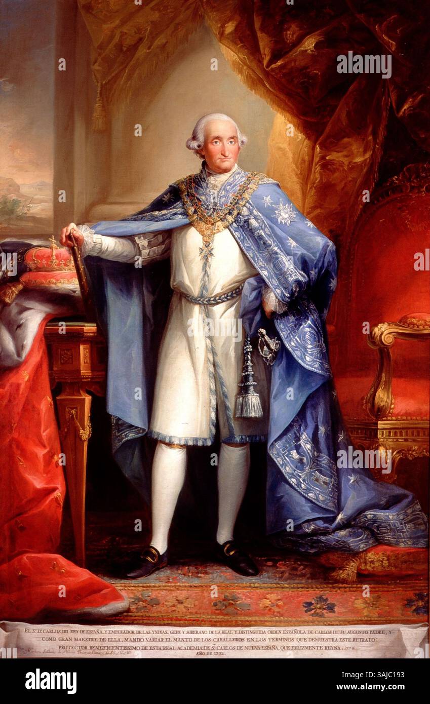 This 1792 portrait by Mariano Salvador Maella depicts King Carlos IV of ...