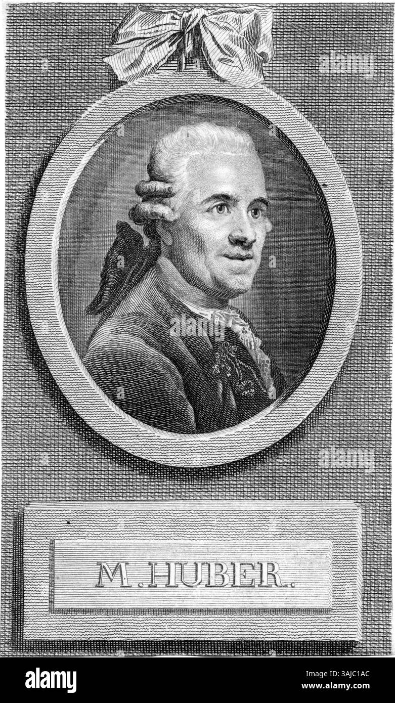 Engraving of Michael Huber, created by Geyser after a painting by Graff ...