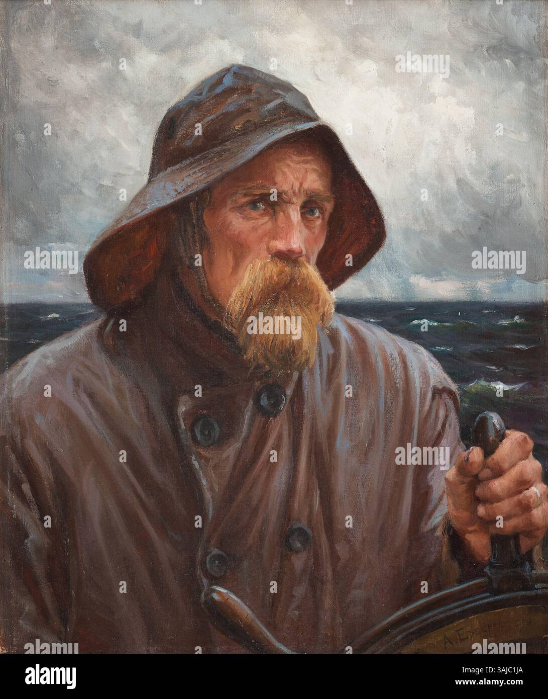 Albert Edelfelt’s 'Helmsman (Sailor from Uusimaa)' (1894) depicts a ...