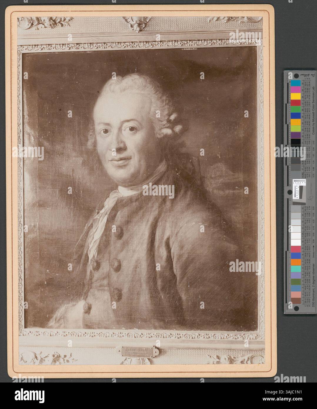 Photograph of an oil painting of Salomon Gessner, painted by Anton ...