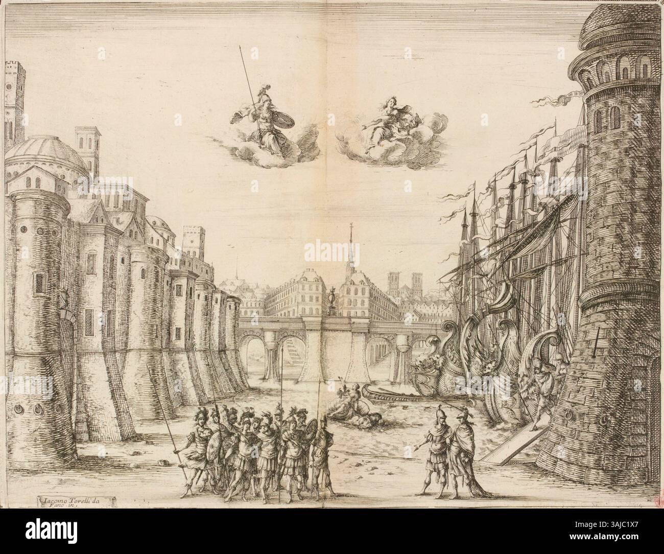 Set design for acts 1, scenes 1 and 2 of 'Feste teatrali per la Finta ...