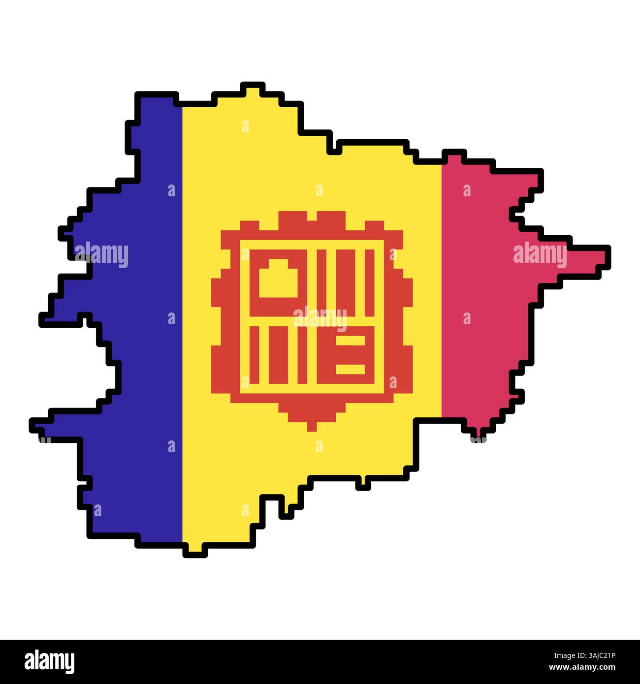 Pixelated world map icons in 8-bit style, featuring over 190 countries ...