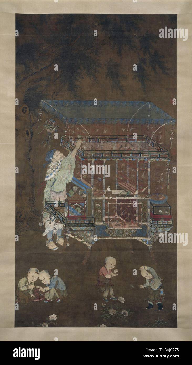 This ink and color painting on silk, by Ji Sheng, housed in The Palace ...