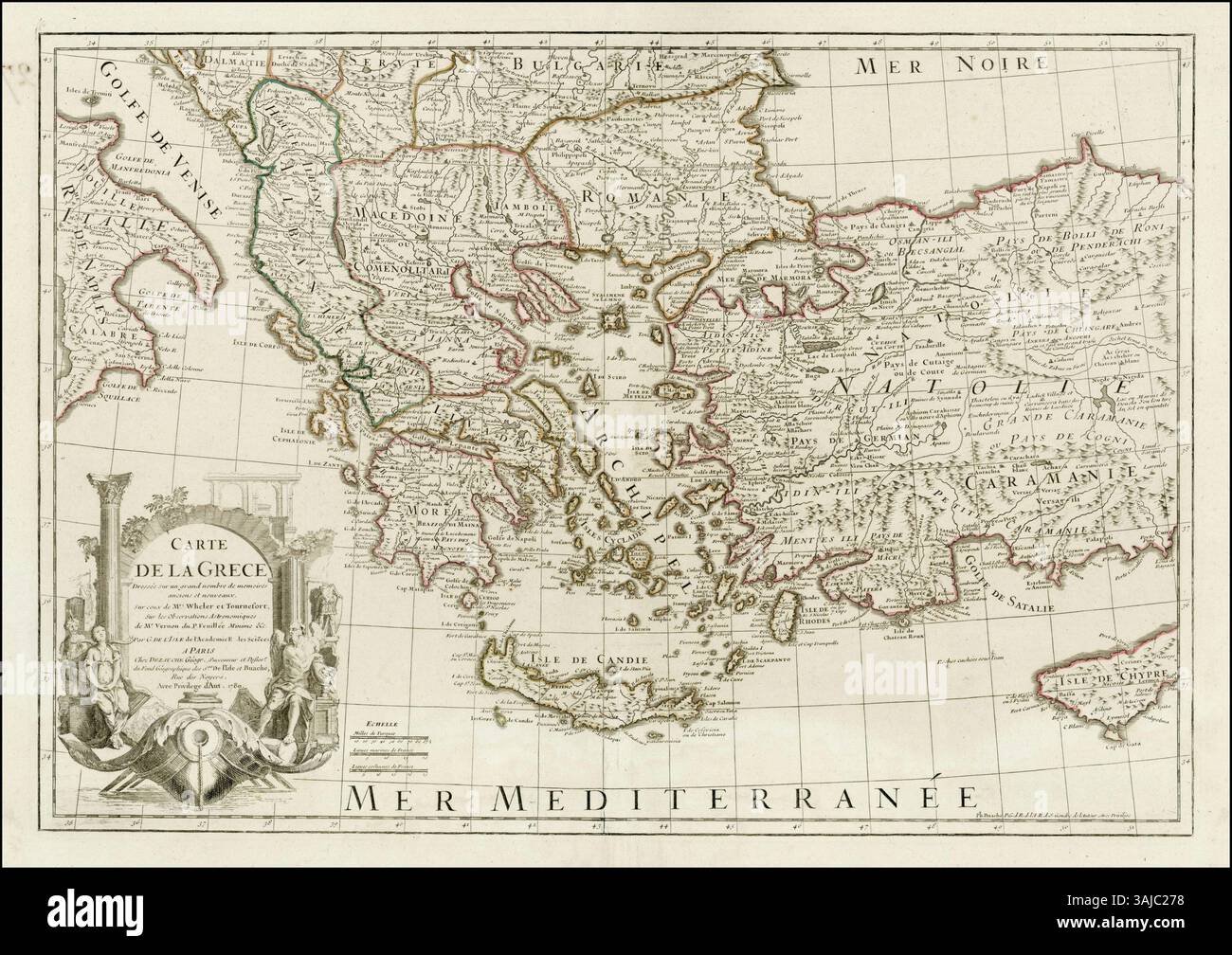 This 1780 map, *Carte de la Grece*, by Jean-Claude Dezauche, offers an ...