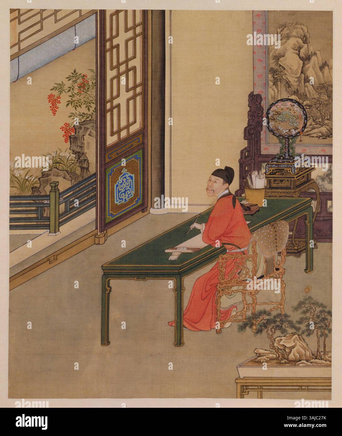 This ink and color painting on silk, housed in The Palace Museum ...