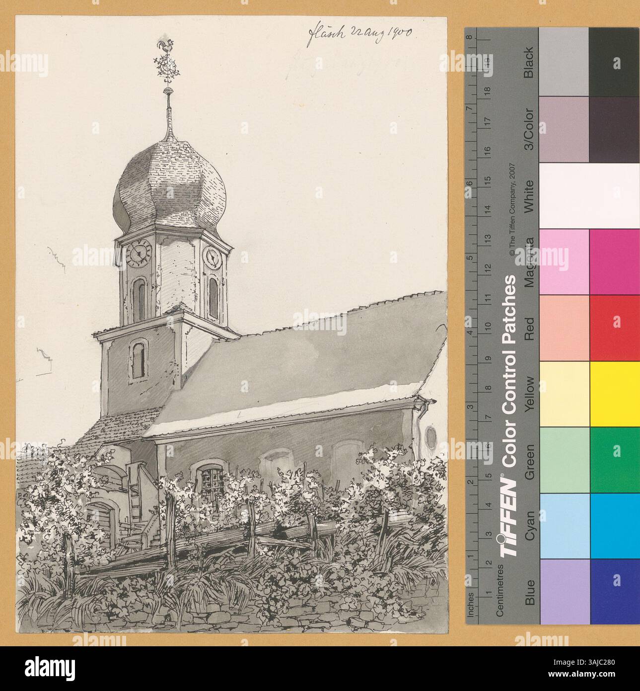 This drawing by Johann Rudolf Rahn from 1900 depicts an exterior view ...