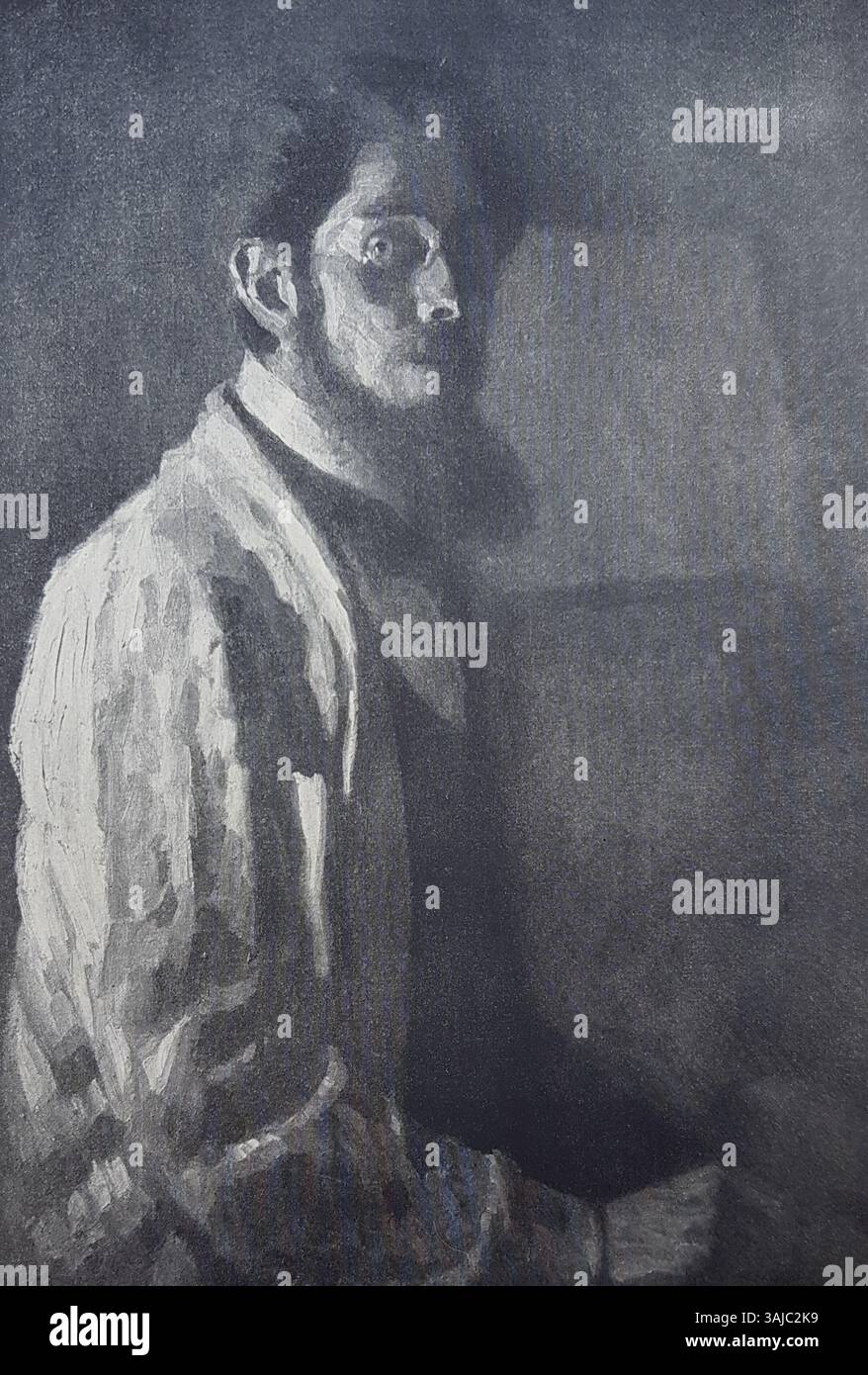 A self-portrait by Anders Trulson, painted before 1920, showcasing the ...