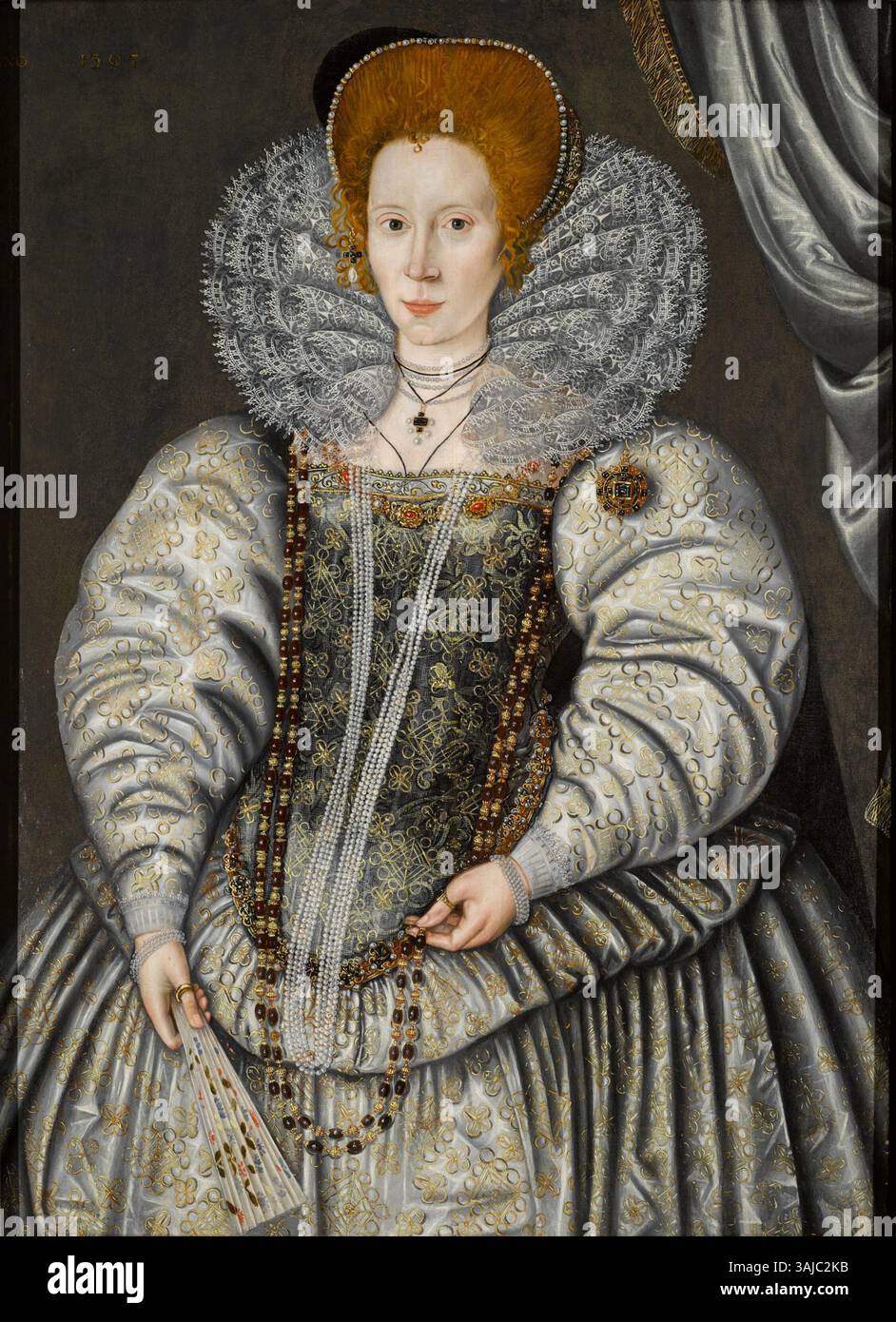 This 1595 portrait by Sir William Segar depicts Elizabeth 'Bess ...