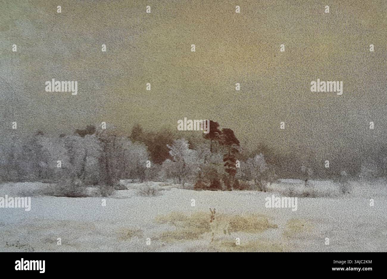 'Hare i vinterlandskap' (Hare in Winter Landscape) by Bruno Liljefors ...