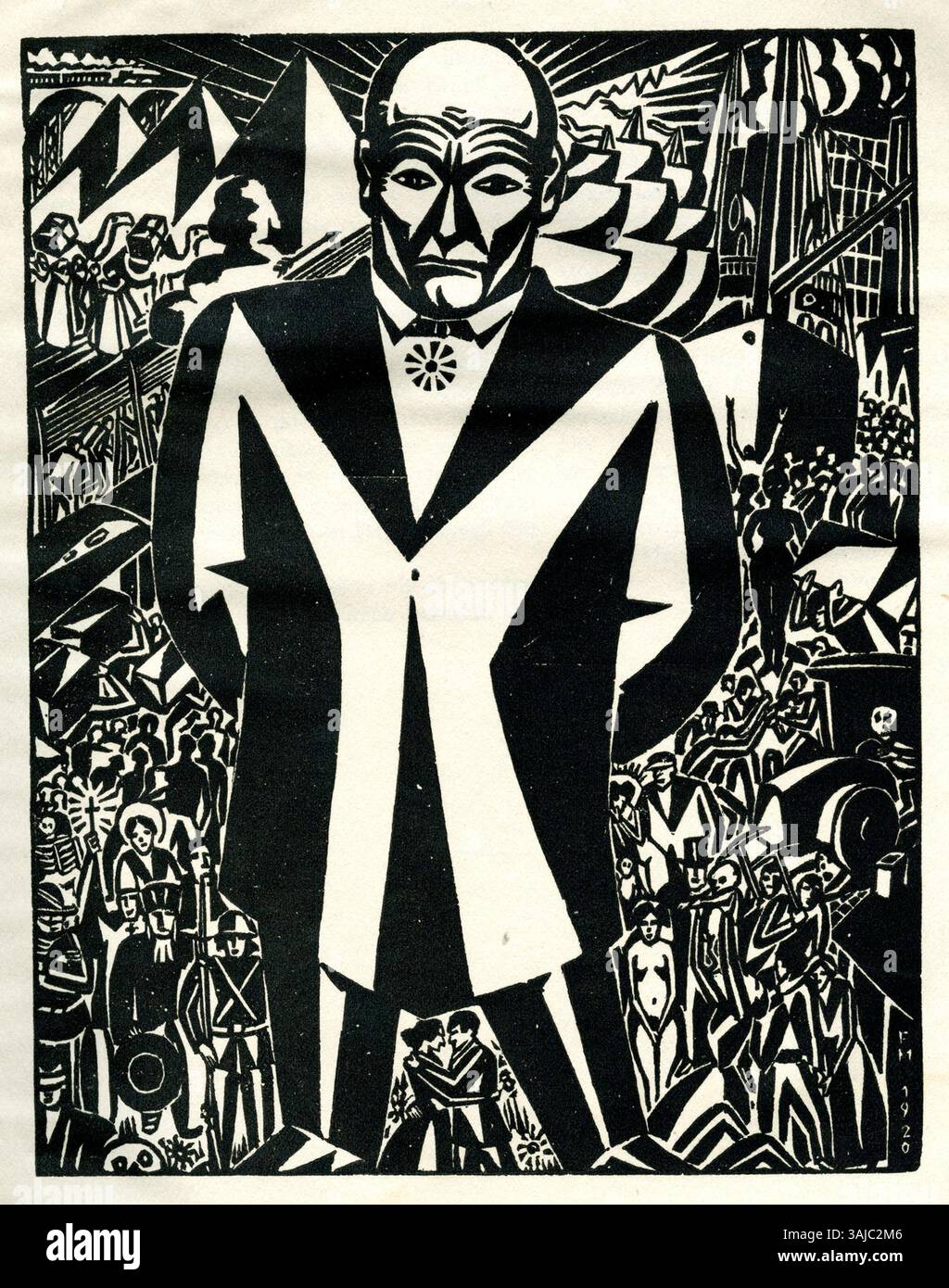 Frans Masereel’s Business-Man, a 1920 print from Genius, a magazine of ...