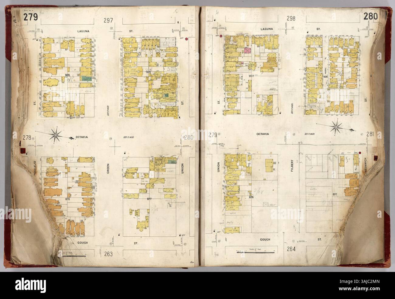 This San Francisco Sanborn Insurance Map Atlas, published in 1905 ...