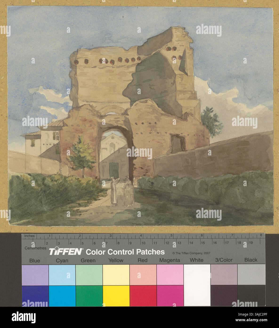 This 1867 drawing by Johann Rudolf Rahn depicts the ruin of a tomb ...