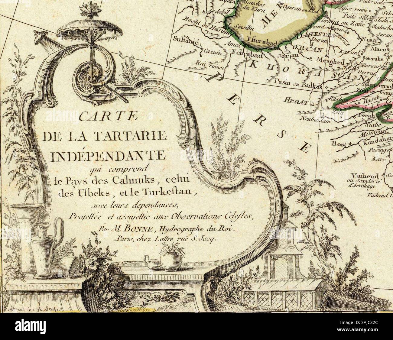 The 1791 map of Tartary by Rigobert Bonne, illustrating the territories ...