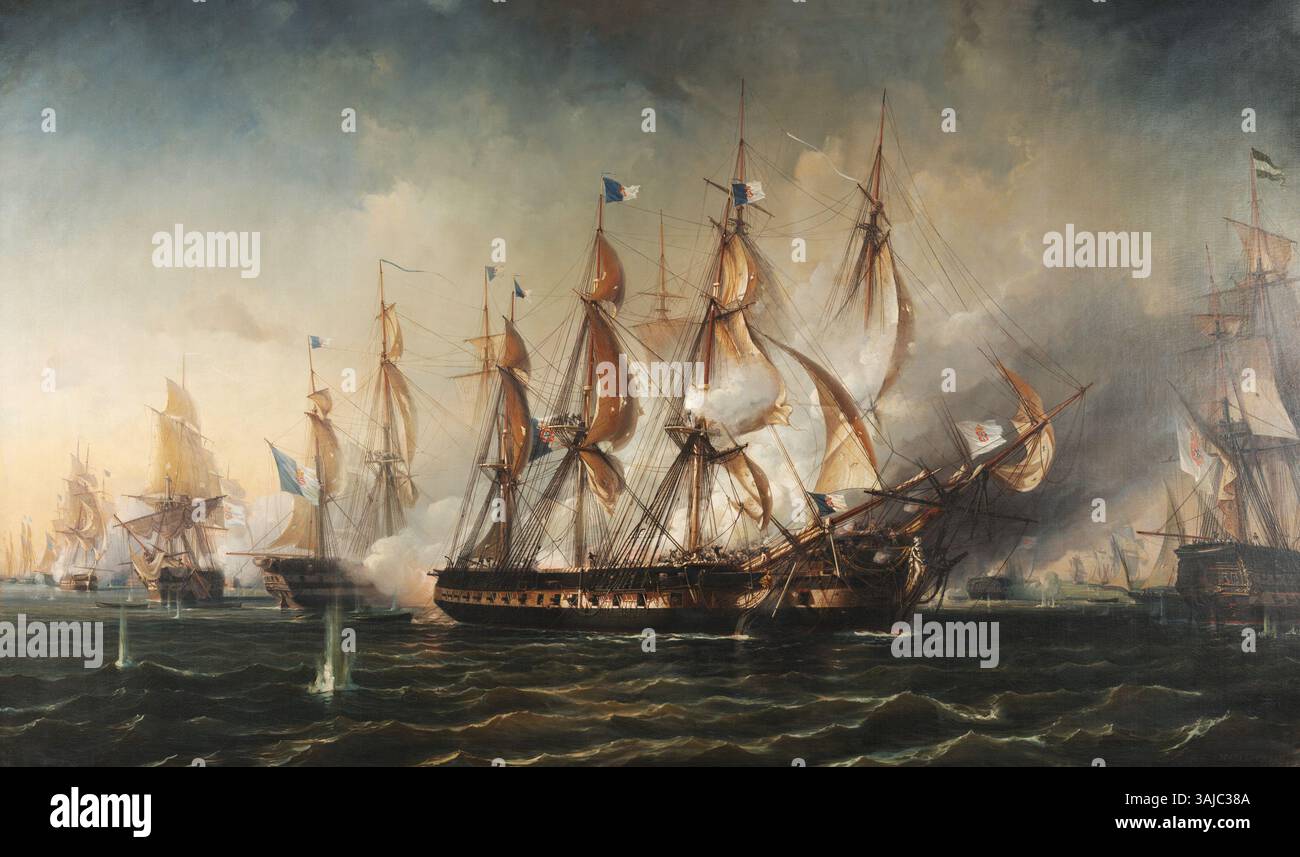Antoine Léon Morel-Fatio's 1842 painting 'Batalha Naval do Cabo de São ...