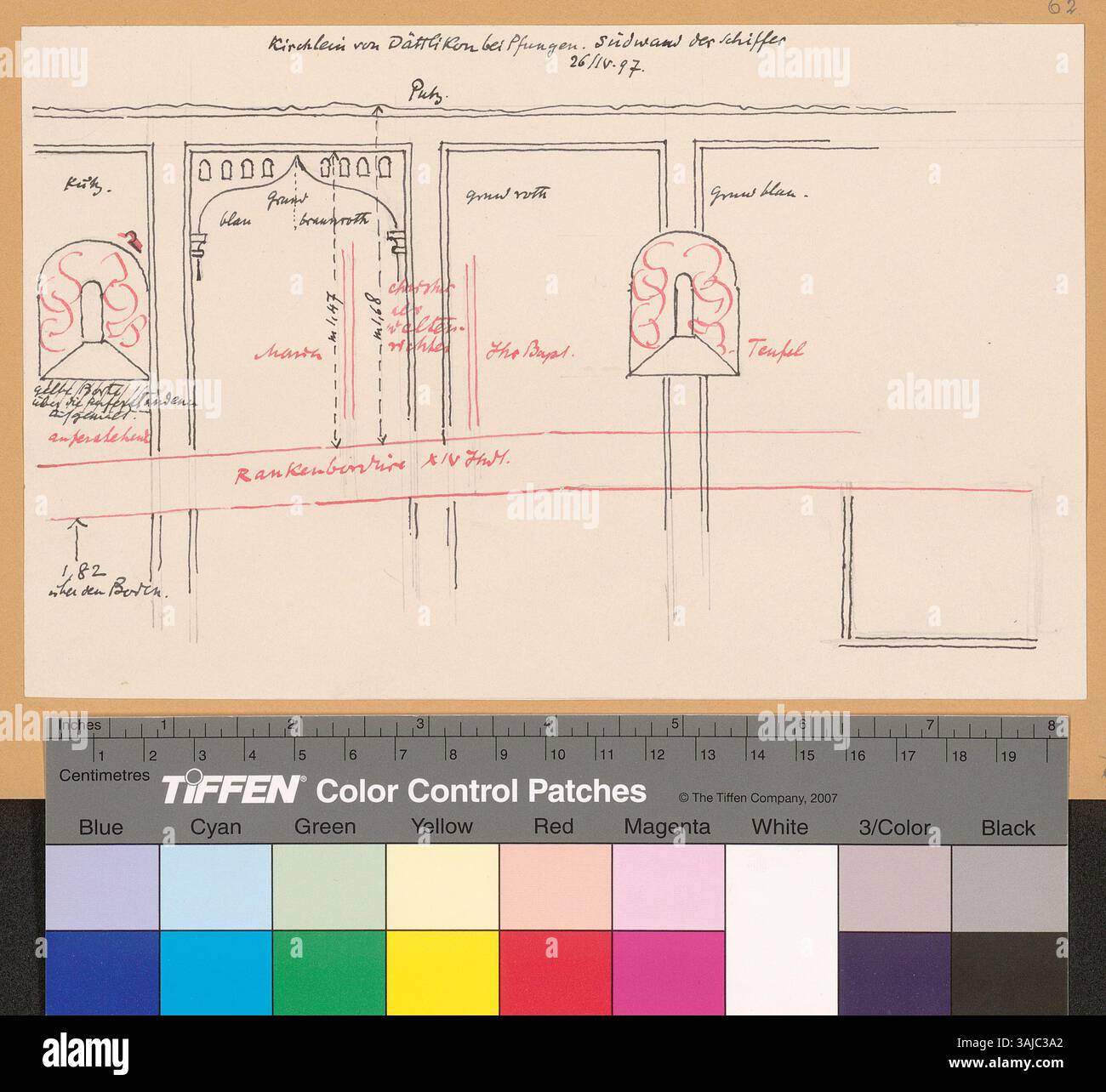 This 1897 illustration by Johann Rudolf Rahn shows sketches of the wall ...