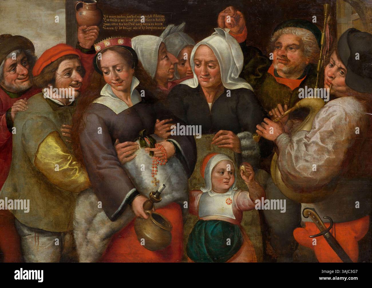 Marten van Cleve’s 16th-century painting 'Before the Wedding Night' portrays an emotional scene ...