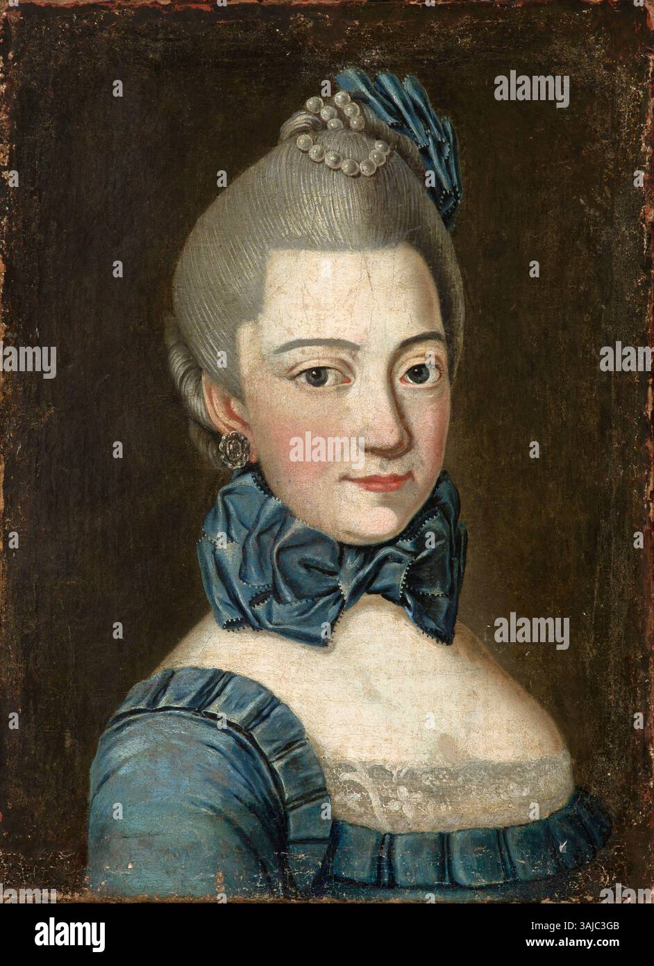 A portrait titled 'Portret Elbiety z Wielopolskich Potockiej,' painted ...