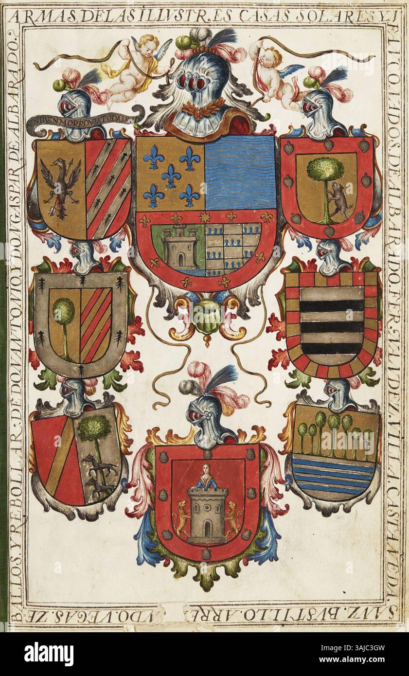 This 1719 artwork is a heraldic certificate documenting the coat of ...