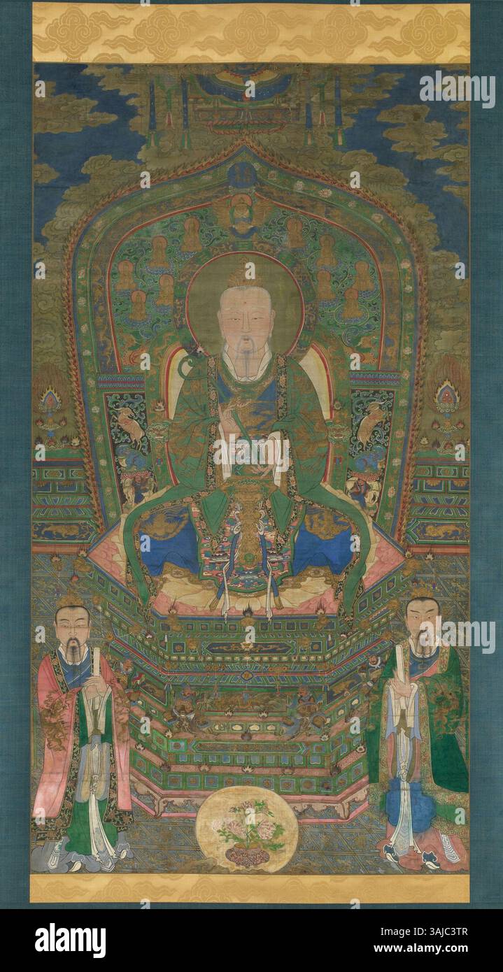 The Three Purities, a painting from the Ming Dynasty, portrays Lingbao ...