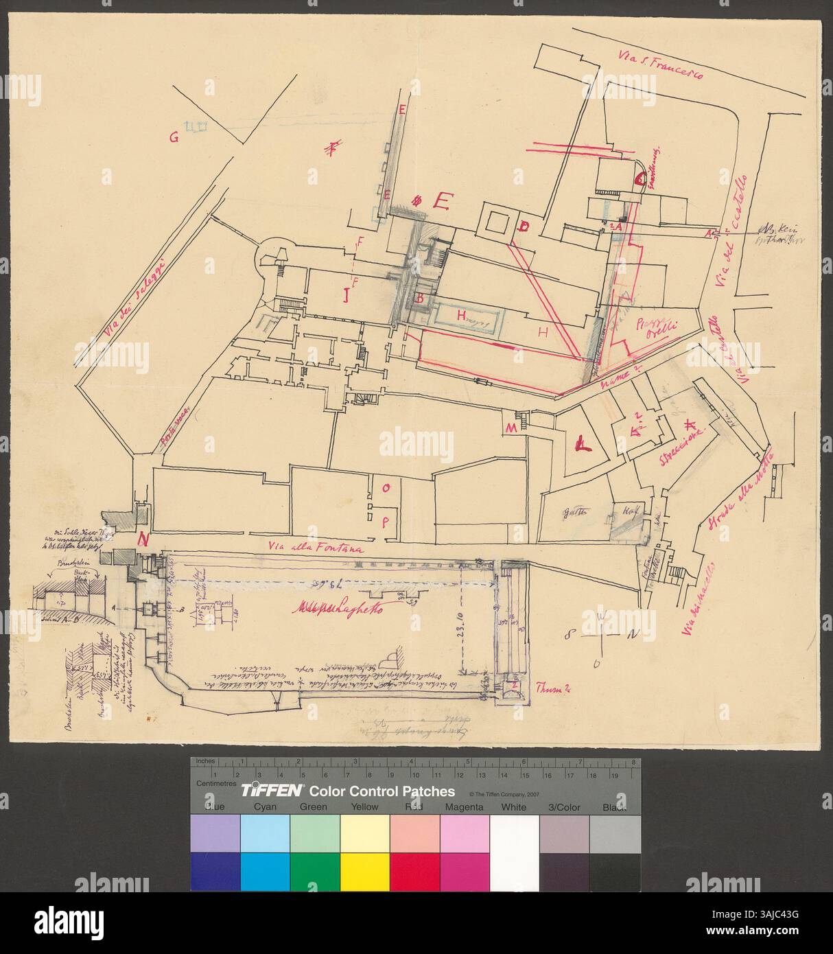 This image features the floor plan of the Visconti Castle in Locarno ...