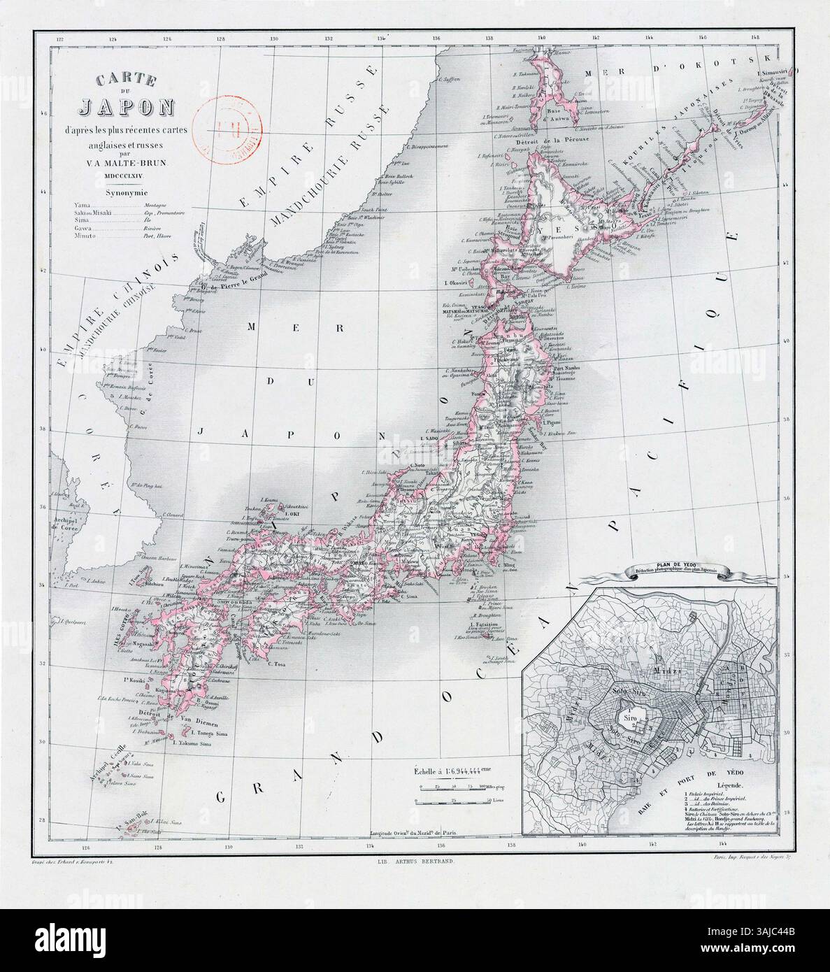 This 1864 map of Japan by Malte-Brun, housed at the Bibliothèque ...